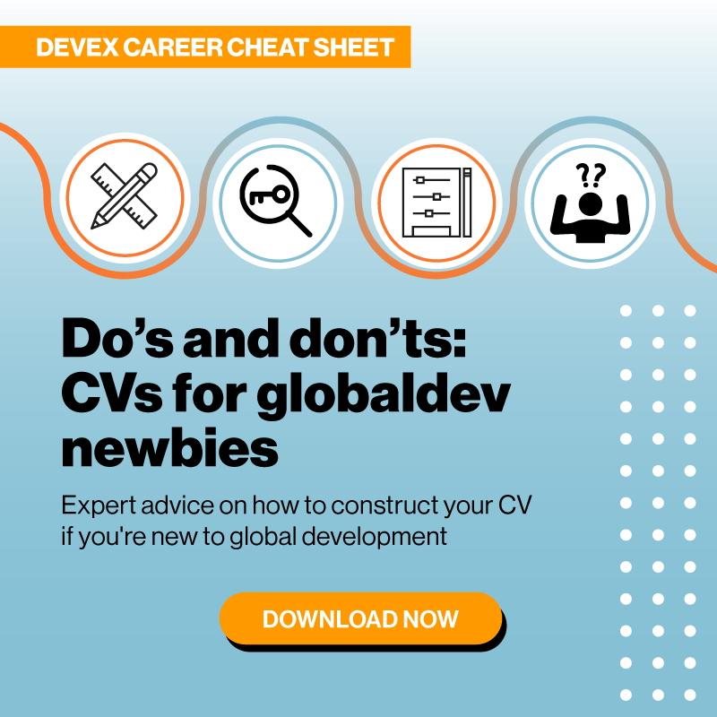 Do’s and don’ts: CVs for globaldev newbies