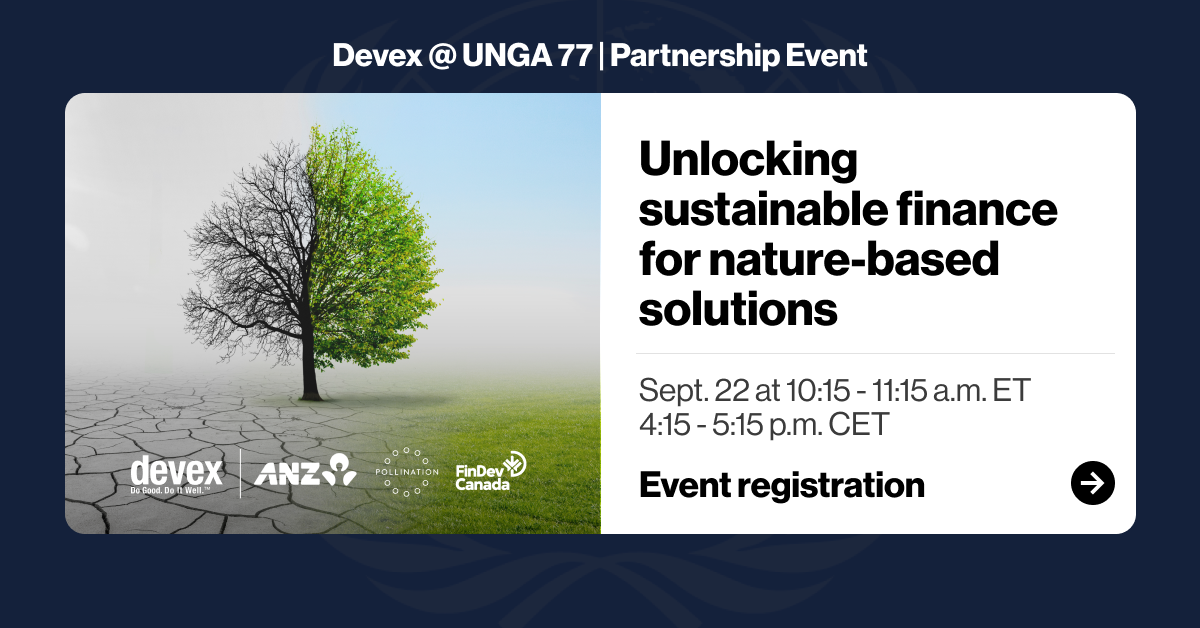 Unlocking sustainable finance for nature-based solutions